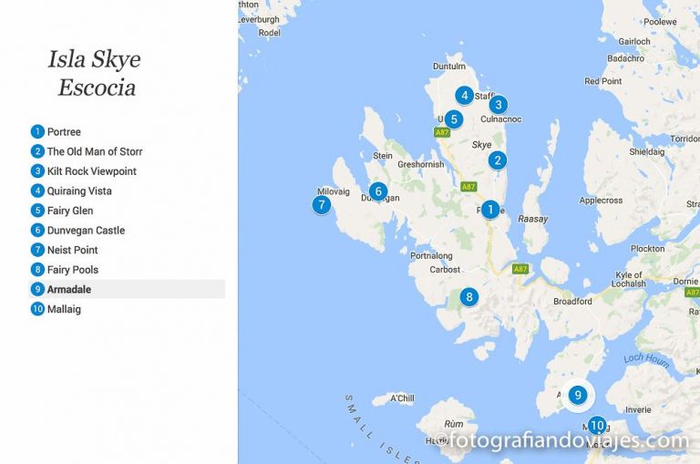 Qué ver en la isla de Skye en un día (recorrido y mapa)