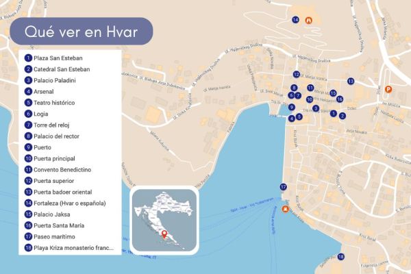 Cómo visitar la ciudad de Hvar en 1 día: recorrido, mapa y cómo llegar