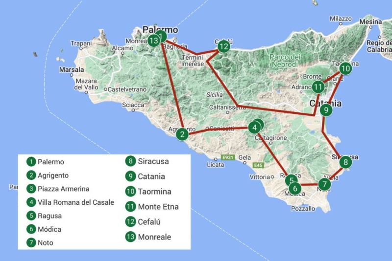 Viaje por Sicilia en coche, ruta de 7 y 11 días