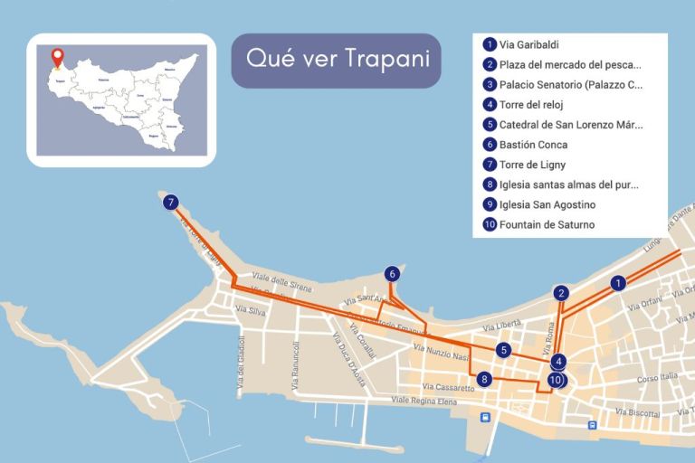 Qué ver en Trapani en un día: mapa, recorrido y consejos