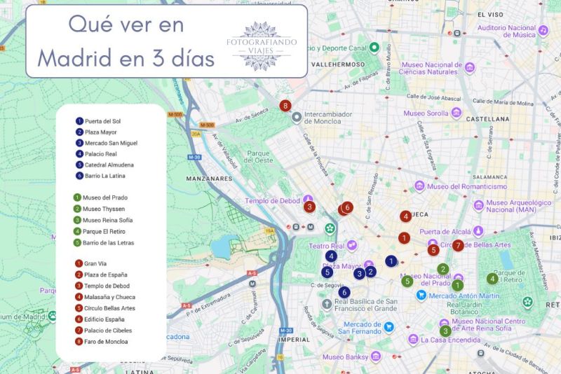 Qué ver en Madrid en 3 días: ruta a pie, mapa y consejos