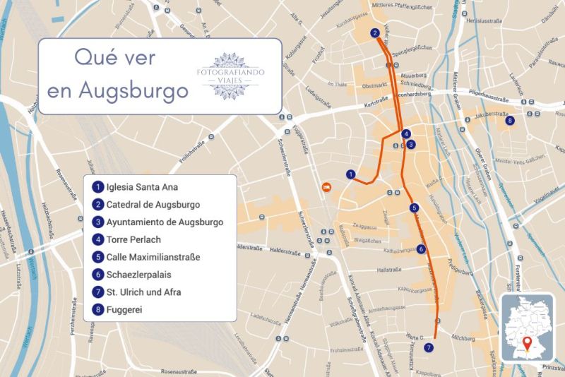 Qué ver en Augsburgo en 2-3 horas, ruta a pie por el centro