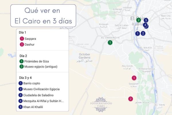 Qué ver en El Cairo en 3 días, consejos, itinerario y mapa